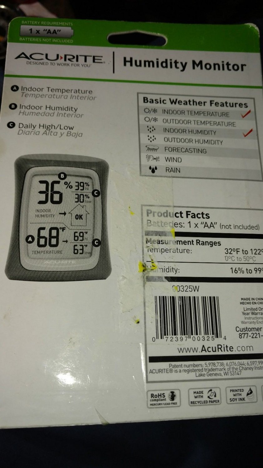 Acurite humidity monitor
