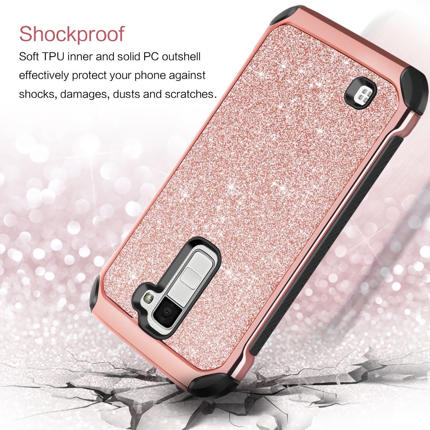 Lg K10 Case Lg Premier Lte L62Vl L61Al Case Bentoben Sparkly Hybrid ...