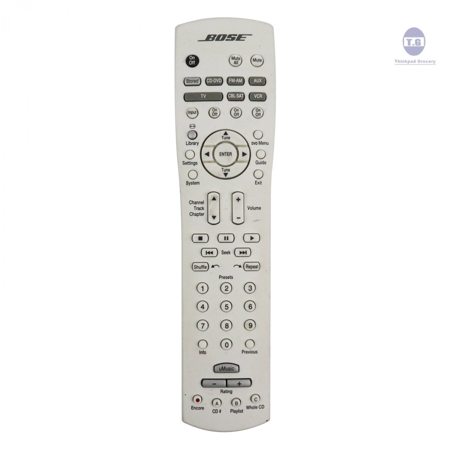 Bose Remote Control RC38T1-27 for lifestyle 38,48, AV38, AV48, V10,V20 ...