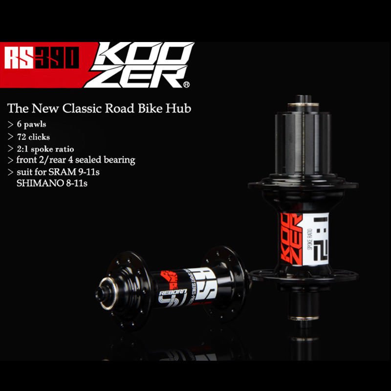 KOOZER RS390 Hub Set 6 Pawls 72 Clicks 2+4 Bearing 20H/24H Hub Set ...