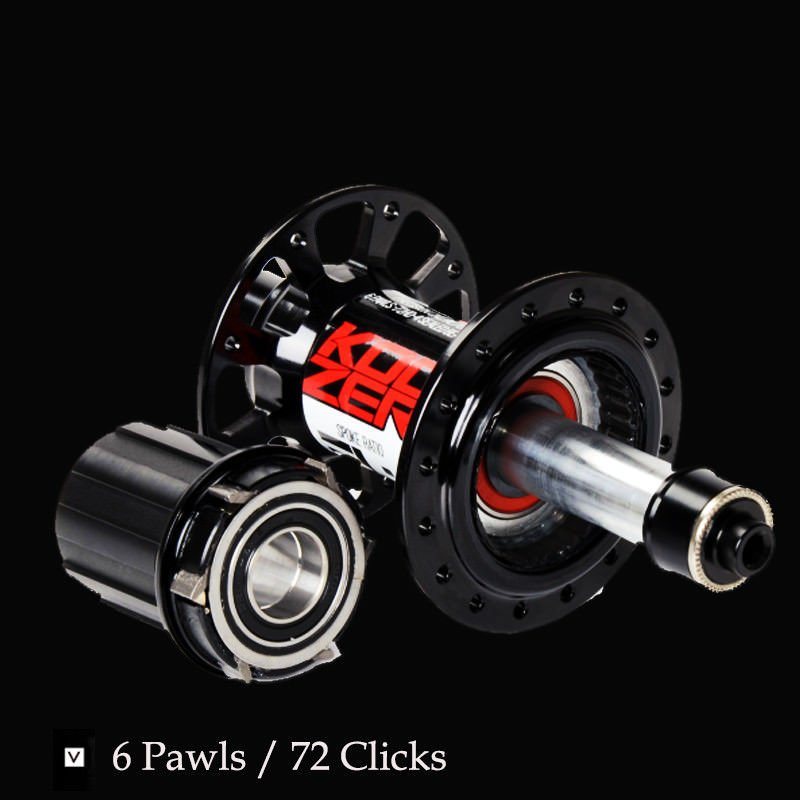 KOOZER RS390 Hub Set 6 Pawls 72 Clicks 2+4 Bearing 20H/24H Hub Set ...
