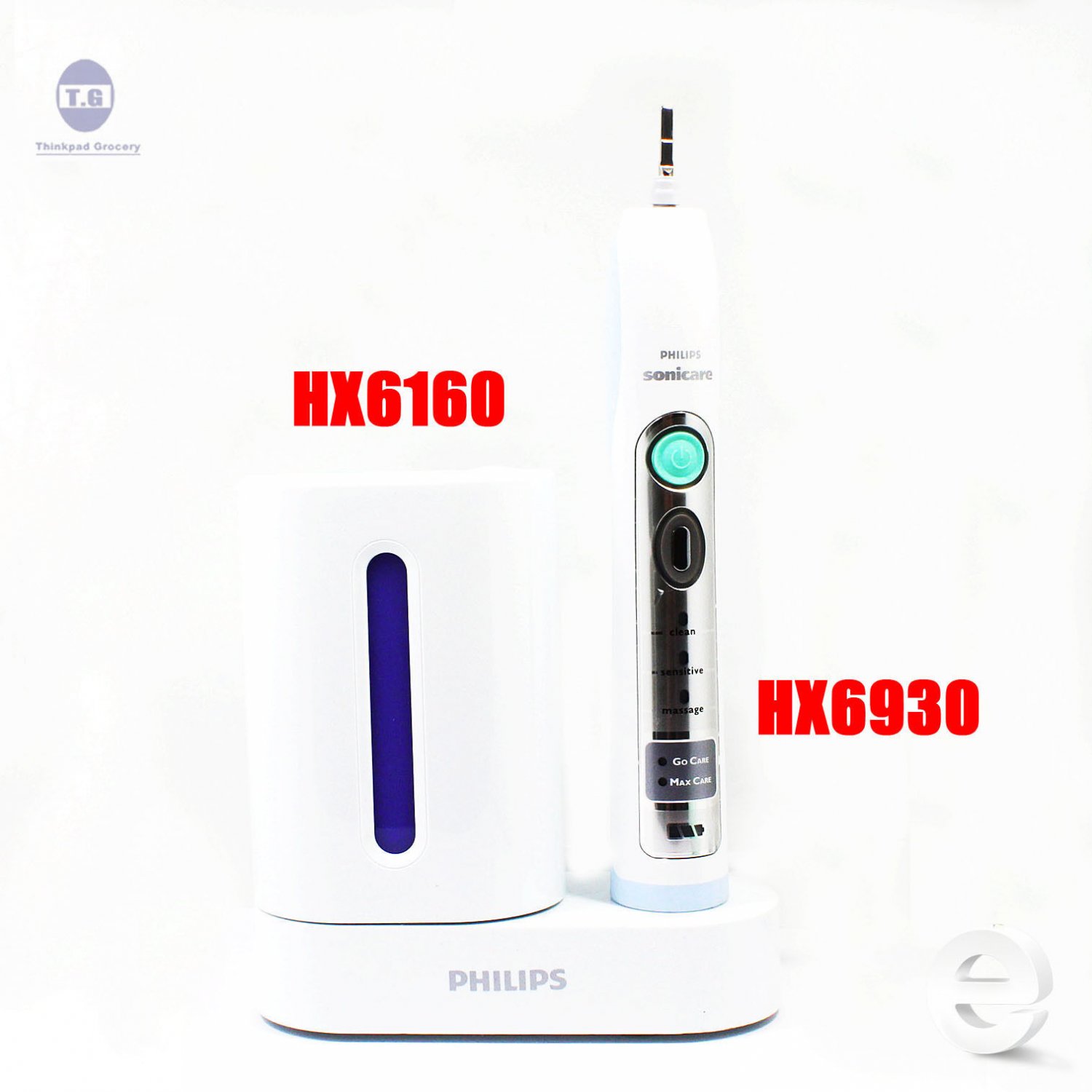 Philips Sonicare HealthyWhite Toothbrush HX6930 +UV Sanitizer Charger ...