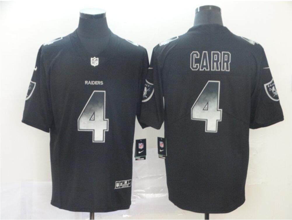 Men's Derek Carr #4 Raiders 2019 Limited Player Jersey Black Smoke Fashion