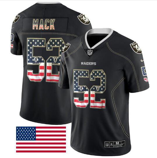 Men's Khalil Mack #52 Raiders Limited Player Jersey Black USA Flag