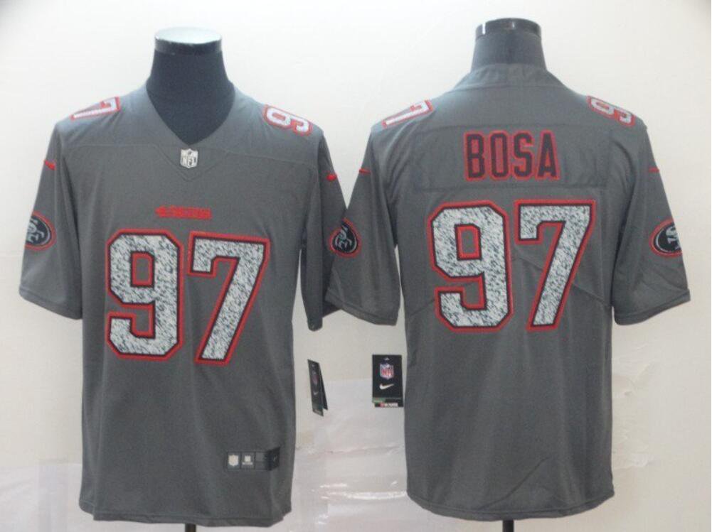 Men's Nick Bosa #97 49ers Static Limited Player Jersey Gray