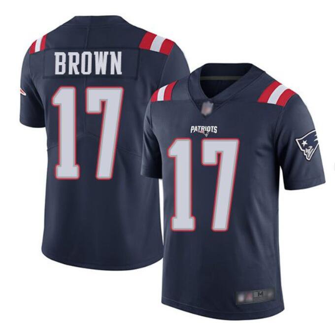 Men's Antonio Brown #17 Patriots Color Rush Limited Player Jersey Navy