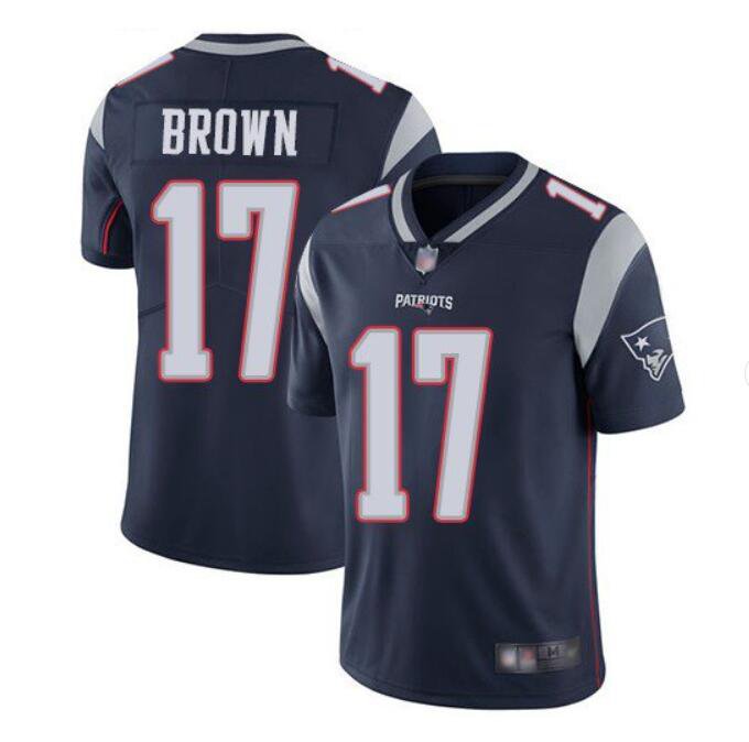 Men's Antonio Brown #17 Patriots Limited Player Jersey Navy