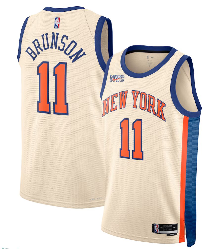 Jalen Brunson #11 New York Knicks Unisex 2025/26 Swingman Jersey Cream ...