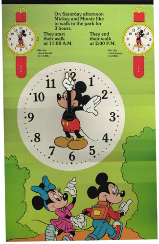 Walt Disney's MICKEY MOUSE CLOCK Book 1988 HB FREE Shipping