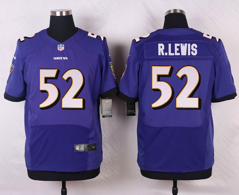Mens Baltimore Ravens #52 Ray Lewis Elite Football Jersey Purple