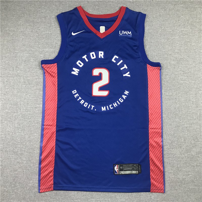 Men's Pistons #2 Cade Cunningham City Basketball Jersey Blue