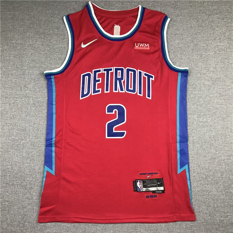 Men's Pistons #2 Cade Cunningham City Jersey Red