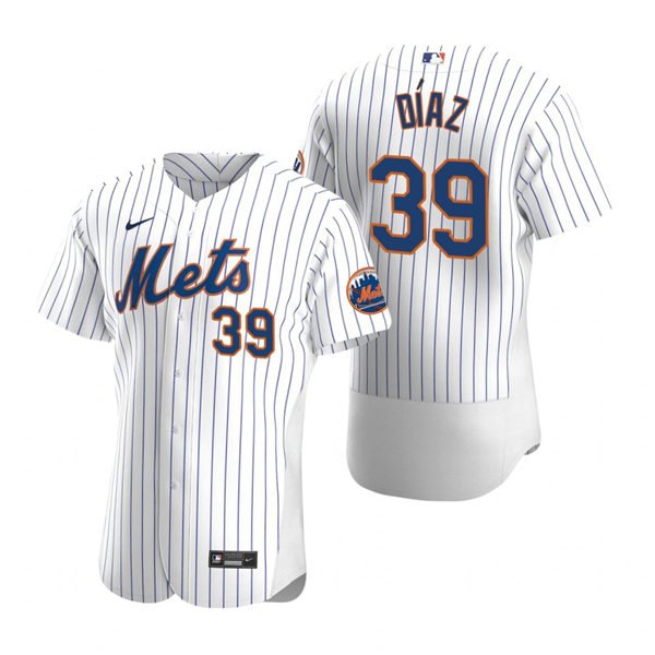Mens Mets #39 Edwin Diaz Flex Baseball Jersey White