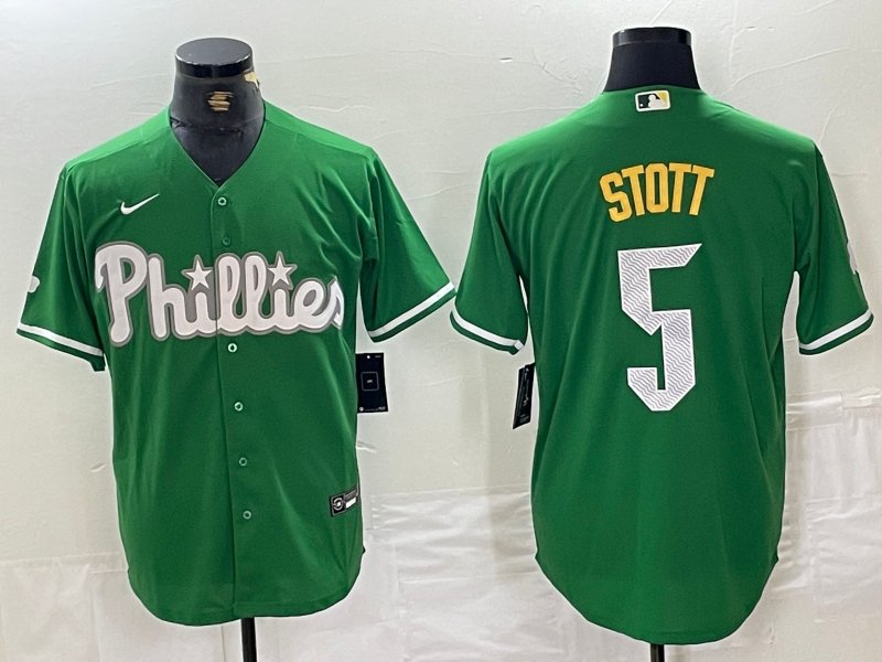 Any Size Philadelphia Phillies #5 Bryson Stott Green 2024 City Baseball ...