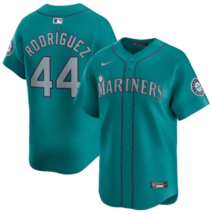 Men's Seattle Mariners #44 Julio Rodriguez 2024 Aqua Alternate Limited ...
