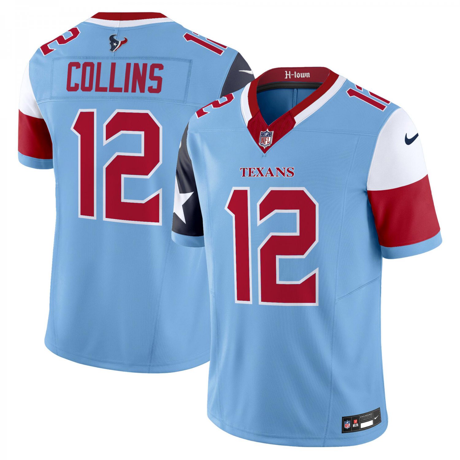 Men's Houston Texans #12 Nico Collins Blue 2024 F.U.S.E V5 Stitched ...
