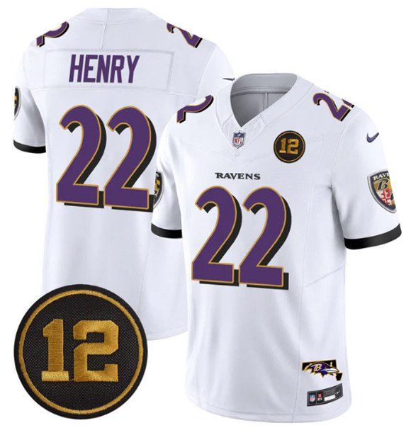 Baltimore Ravens #22 Derrick Henry White 2025 F.U.S.E Jacoby Jones ...