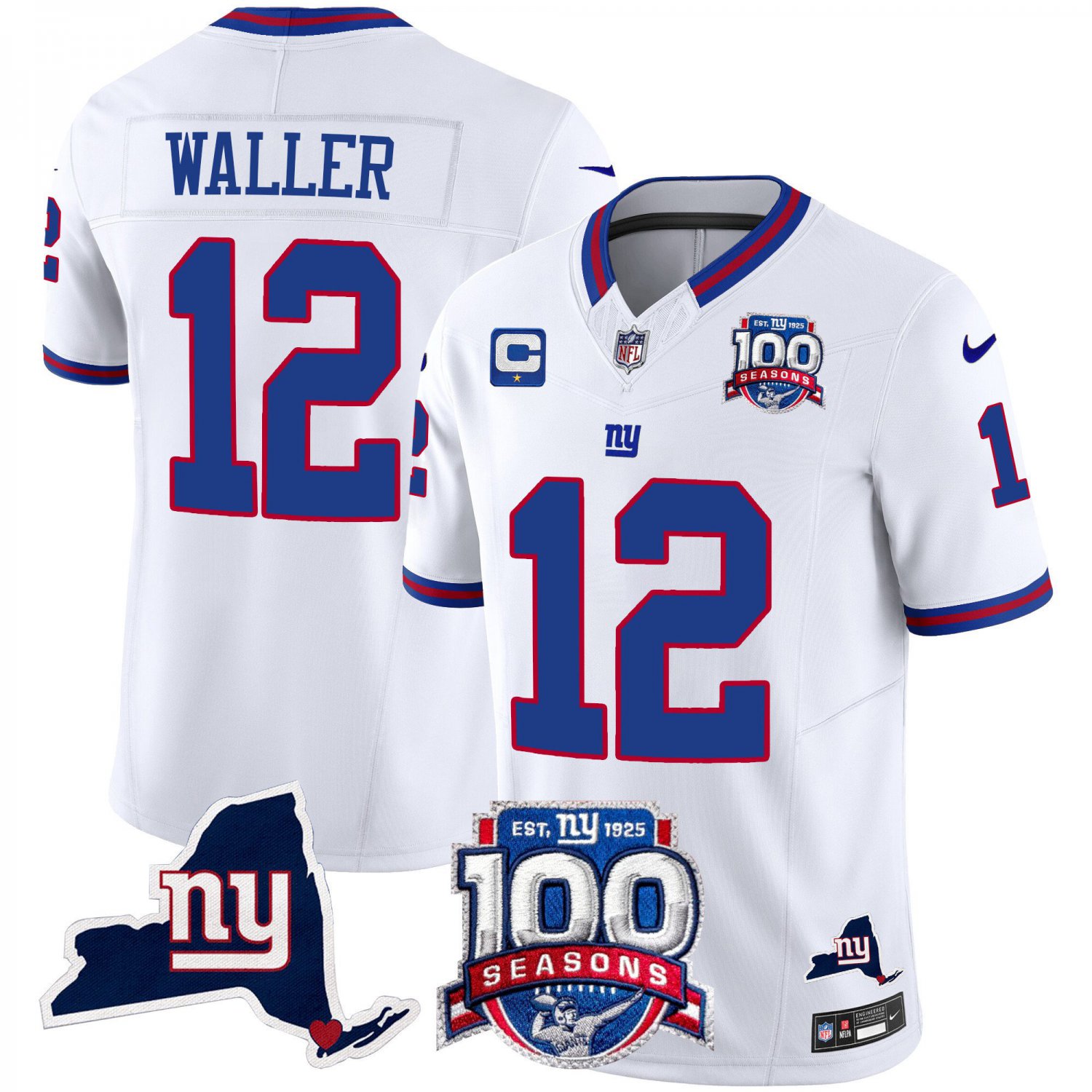 Men’s Darren Waller New York Giants 100th Season & State Patch Vapor ...