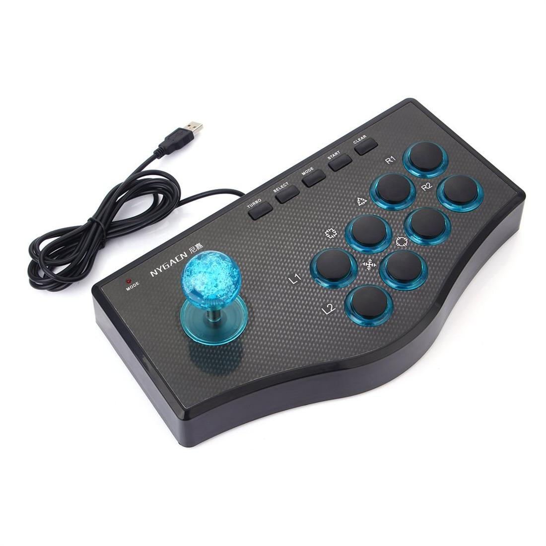 3 In 1 USB Wired Game Controller Arcade Fighting Joystick Stick Gaming ...