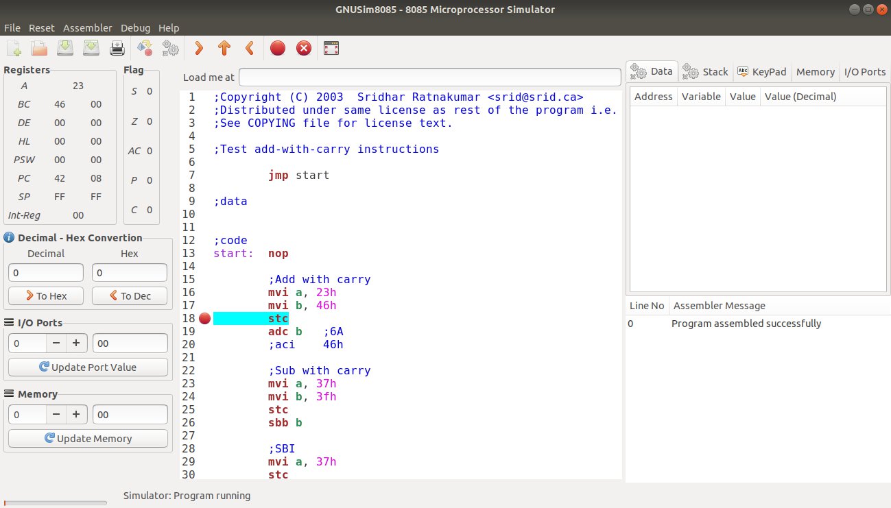 GNUSim8085 for Microsoft Windows Operating System [Download]