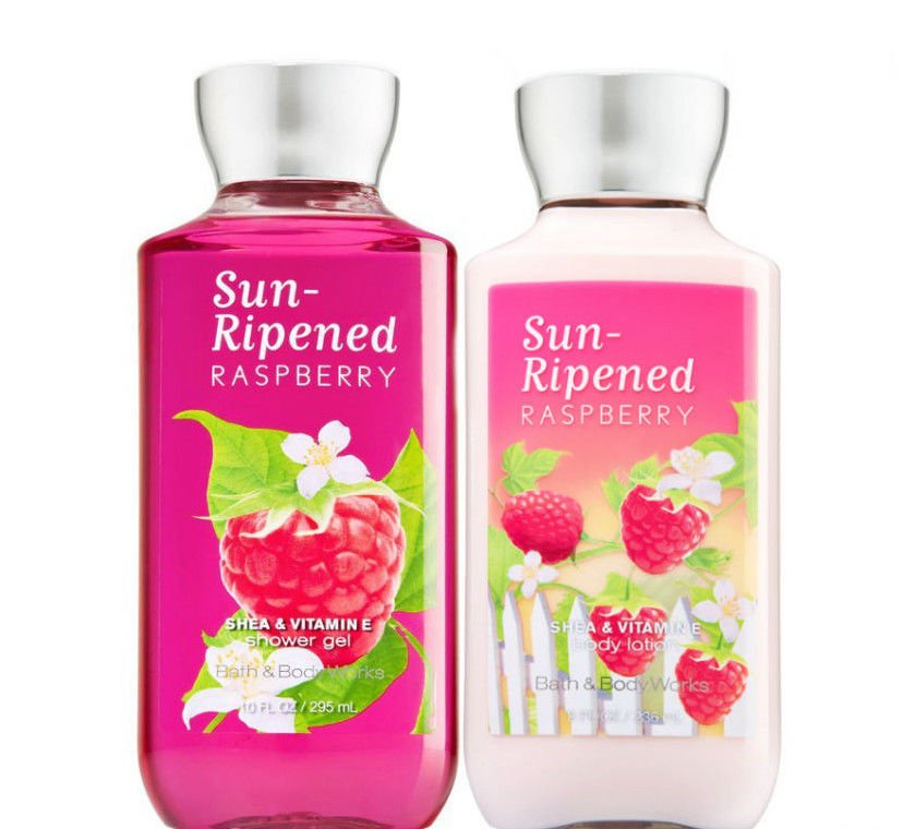 Bath & Body Works Sun-Ripened Raspberry Body Lotion + Shower Gel Duo Set