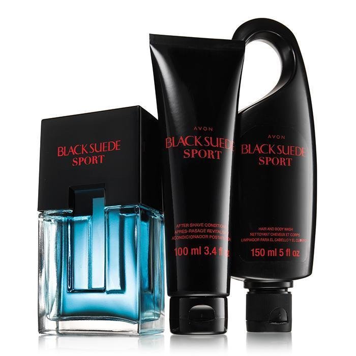 Avon Black Suede Sport For Men Trio Gift Set