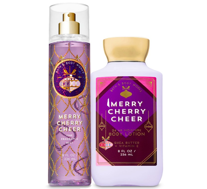 Bath & Body Works Merry Cherry Cheer Body Lotion + Fine Fragrance Mist ...