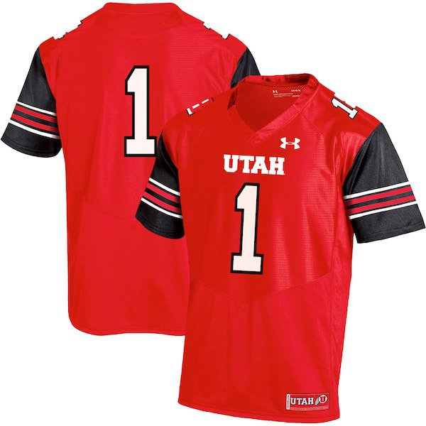 Under Armour #1 Red Utah Utes Team Replica Football Jersey