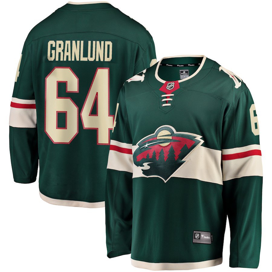 Minnesota Wild #64 Mikael Granlund Fanatics Branded Green Breakaway Jersey