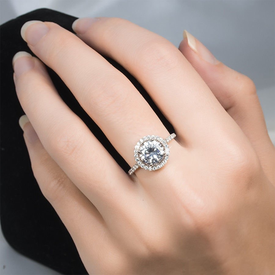 3.0 Carat CT Round Cut Engagement Promise RING White Gold Plated SIZE 5 ...