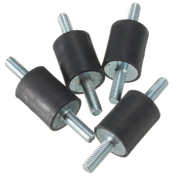 4pcs M6x20x25mm Rubber Shock Absorber Doubles Ends Rubber Mounts Vibration