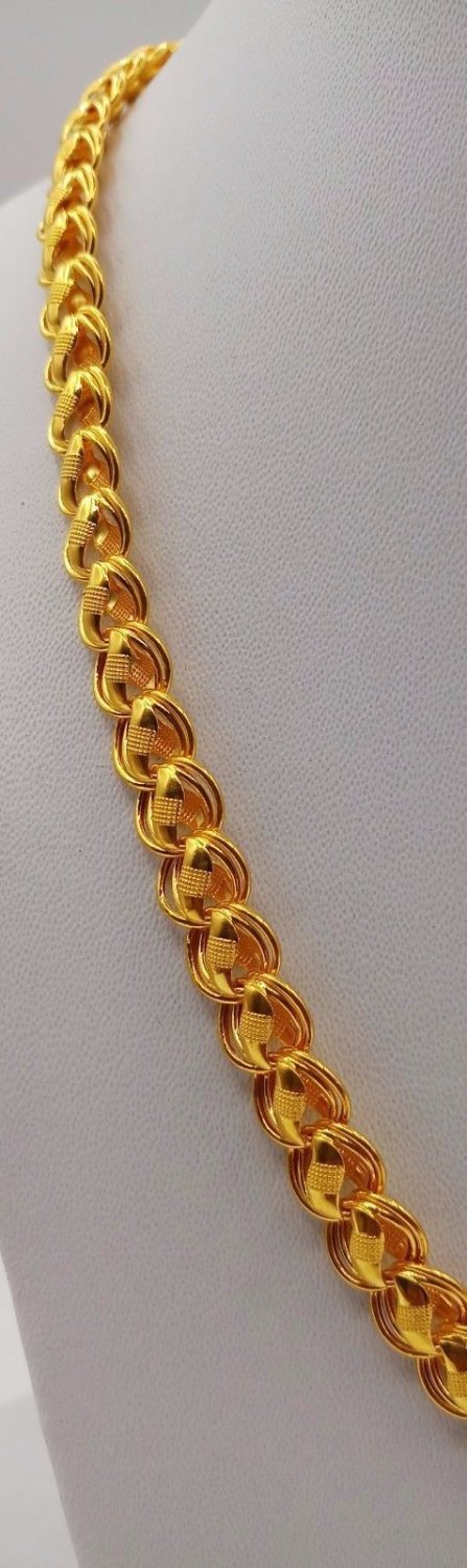 22 K CARAT YELLOW GOLD DUBAI DESIGN CHAIN LOTUS CHAIN UNISEX JEWELRY ...