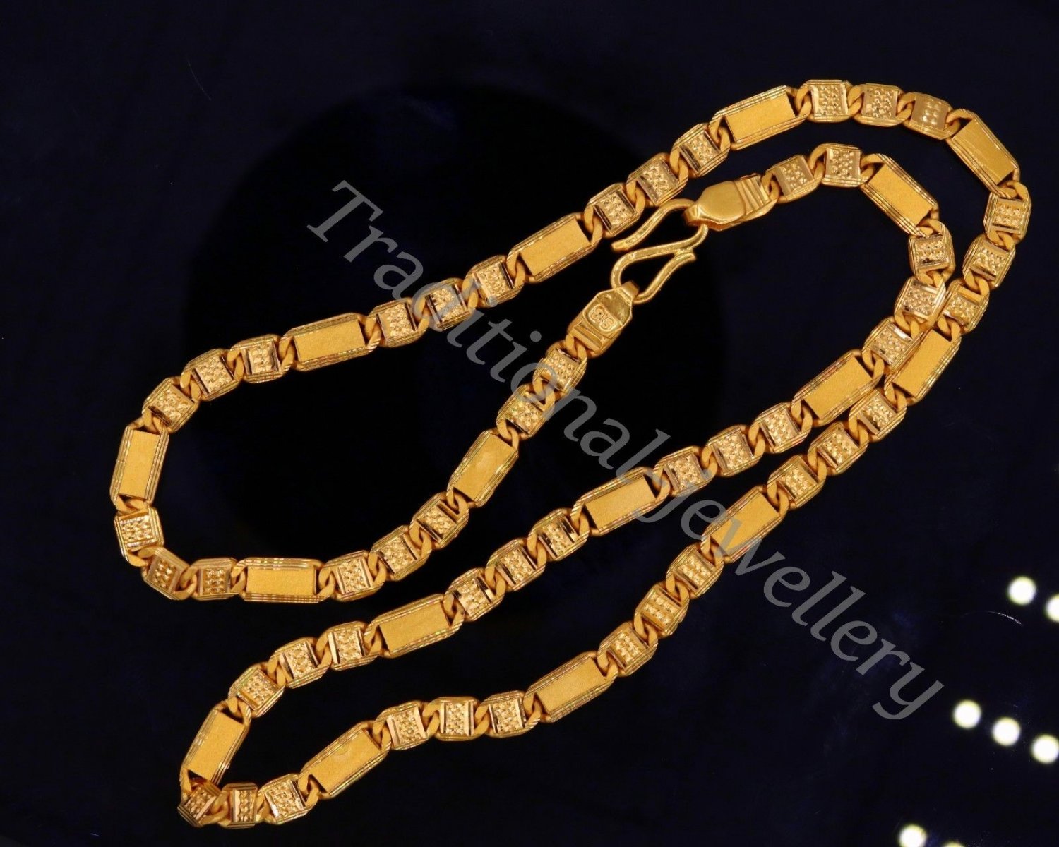 20" NAWABI CHAIN FABULOUS 22K YELLOW GOLD TOP CLASS GORGEOUS NECKLACE ...