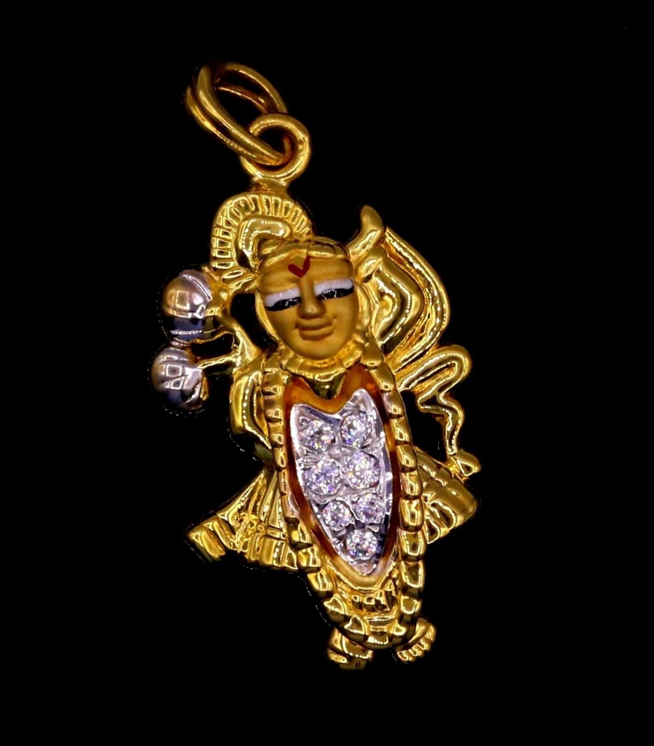 INDIAN IDOL VISHNU SHREENATH JI NARAYANA PENDANT LOCKET CZ HANDMADE DESIGN