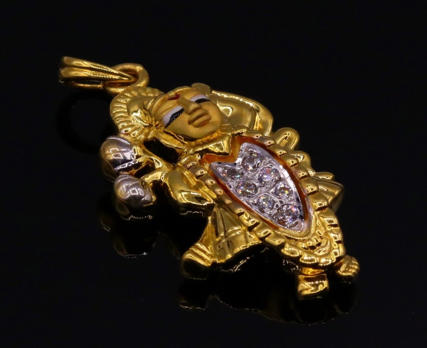 INDIAN IDOL VISHNU SHREENATH JI NARAYANA PENDANT LOCKET CZ HANDMADE DESIGN