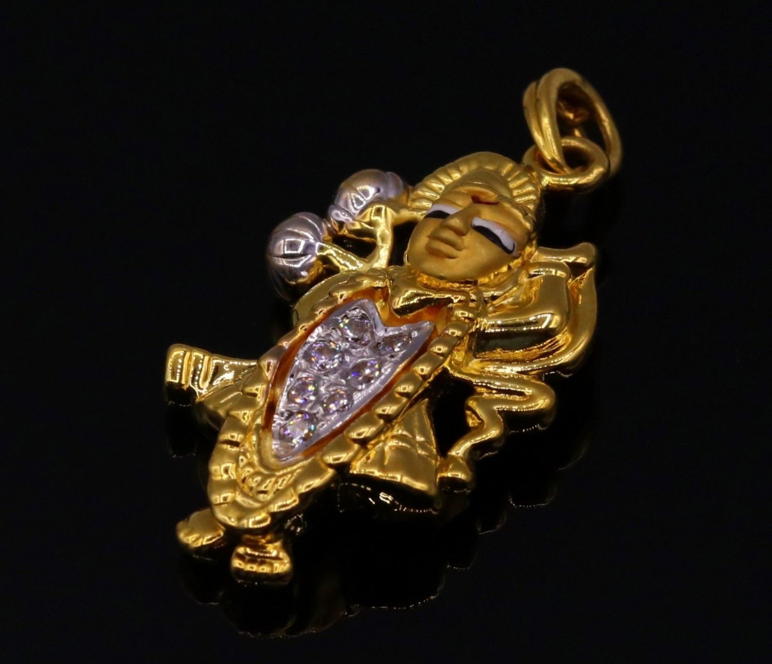 INDIAN IDOL VISHNU SHREENATH JI NARAYANA PENDANT LOCKET CZ HANDMADE DESIGN