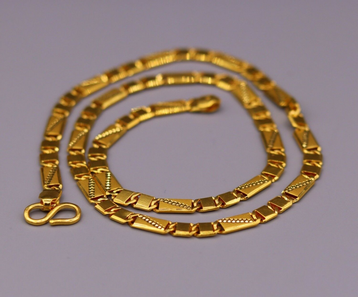 20" INCHES LONG 22KARAT YELLOW GOLD NAVABI NAWABI CHAIN NECKLACE 5.5 MM ...