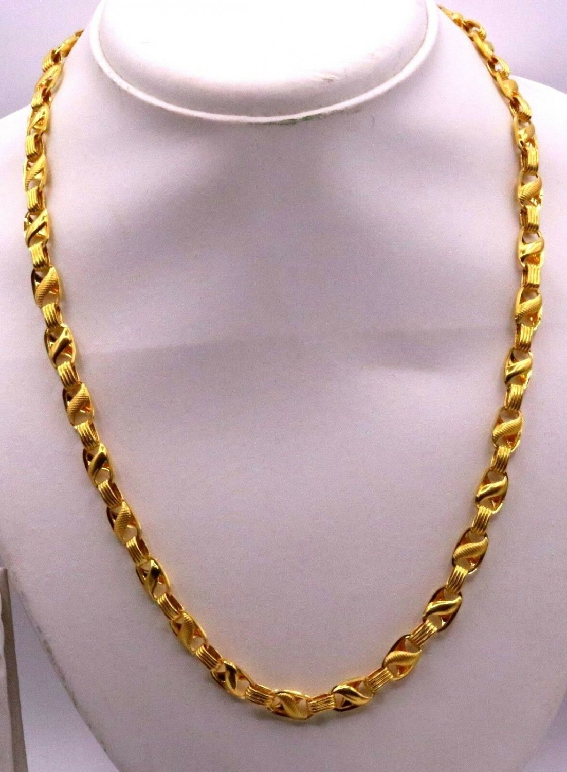 HANDCRAFTED LOTUS CHAIN 22K YELLOW GOLD UNISEX JEWELRY BEST INDIAN ...