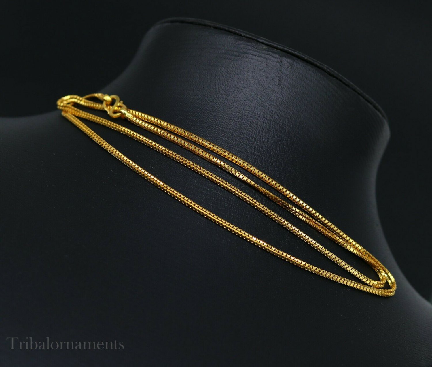 22kt gold stylish solid box highway chain fabulous unisex necklace ch513