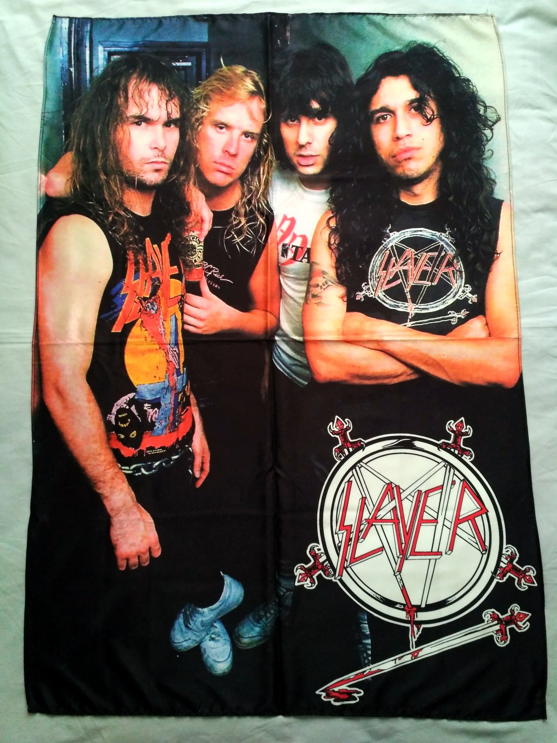 SLAYER - Band photo 1986 FLAG Heavy death metal cloth poster