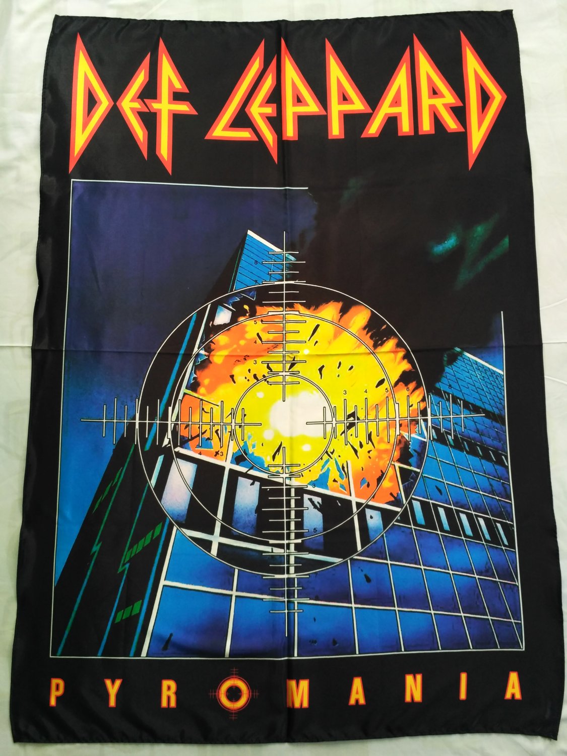 DEF LEPPARD - Pyromania FLAG Heavy death metal cloth poster