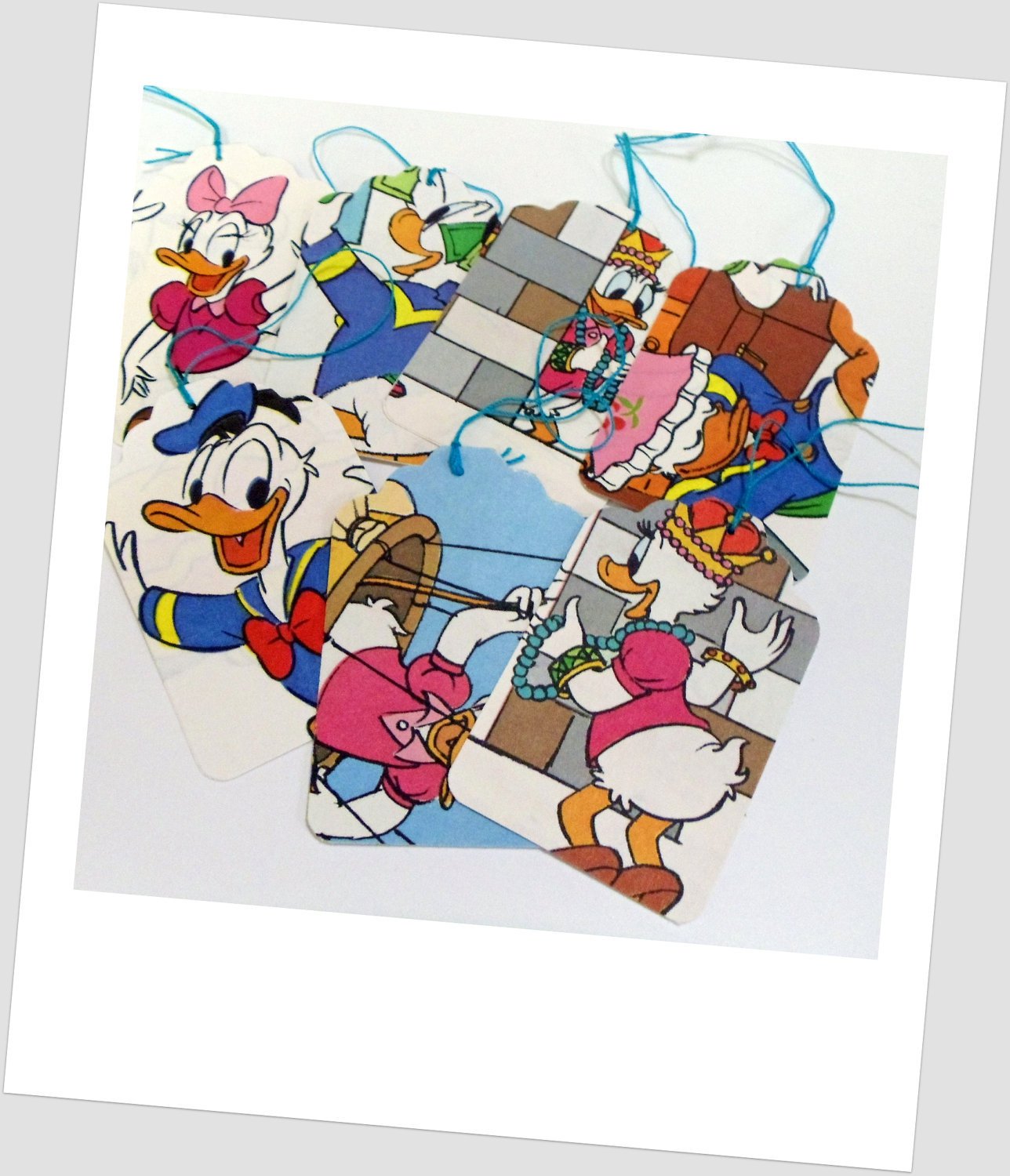 7 Disney Gift Tags - Donald Duck and Daisy Duck - Upcycled - Handmade