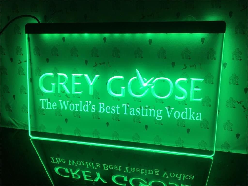 Grey Goose Vodka beer bar club pub 3D Led neon Light Sign decor mancave ...
