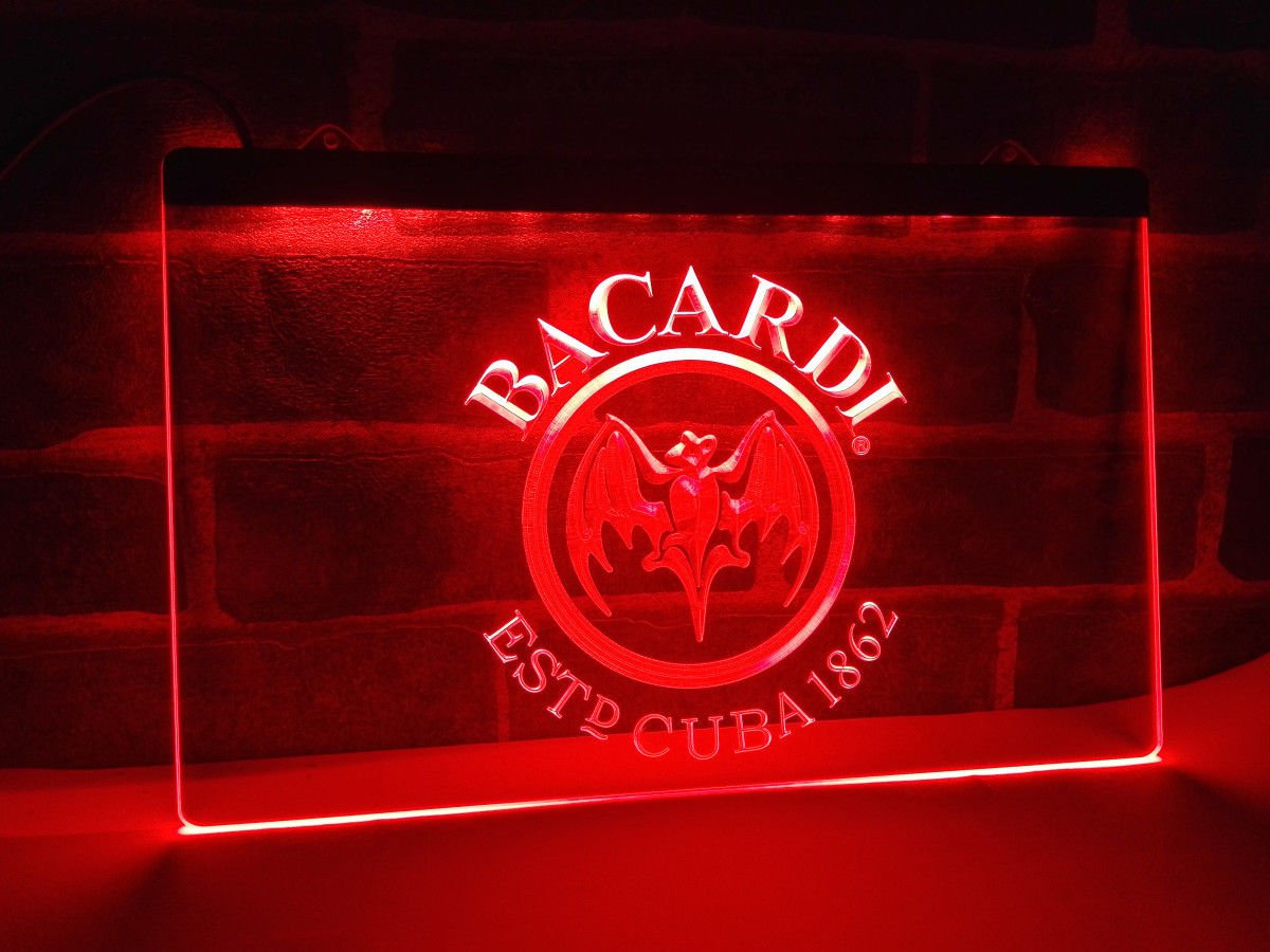 Bacardi Breezer 3D LED Neon Sign Light Bar Pub Club Luminous Display ...