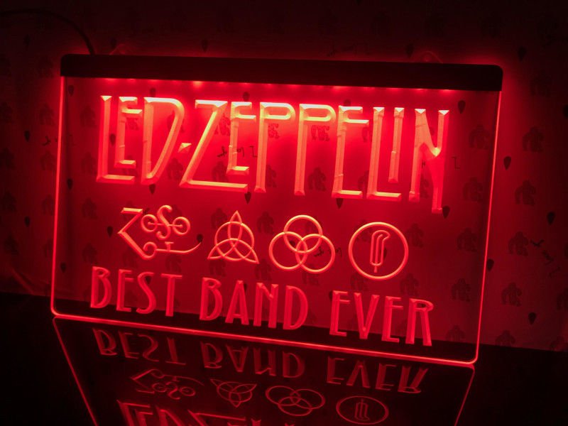 Best Band Ever Led Zeppelin music club cafe 3D led neon Light Sign ...
