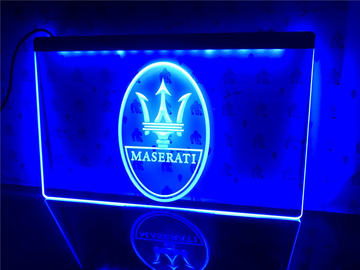 Maserati Car Repair Services beer bar club Display 3D led neon Light ...