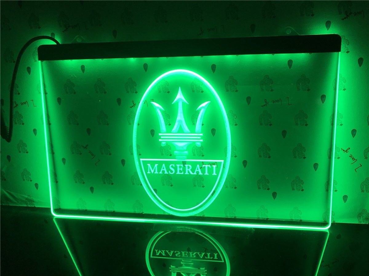 Maserati Car Repair Services beer bar club Display 3D led neon Light ...