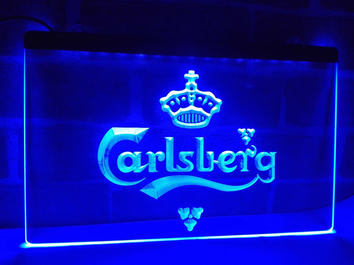 Carlsberg Beer Bar 3D LED Neon Sign Light Bar Pub Club Luminous Display ...