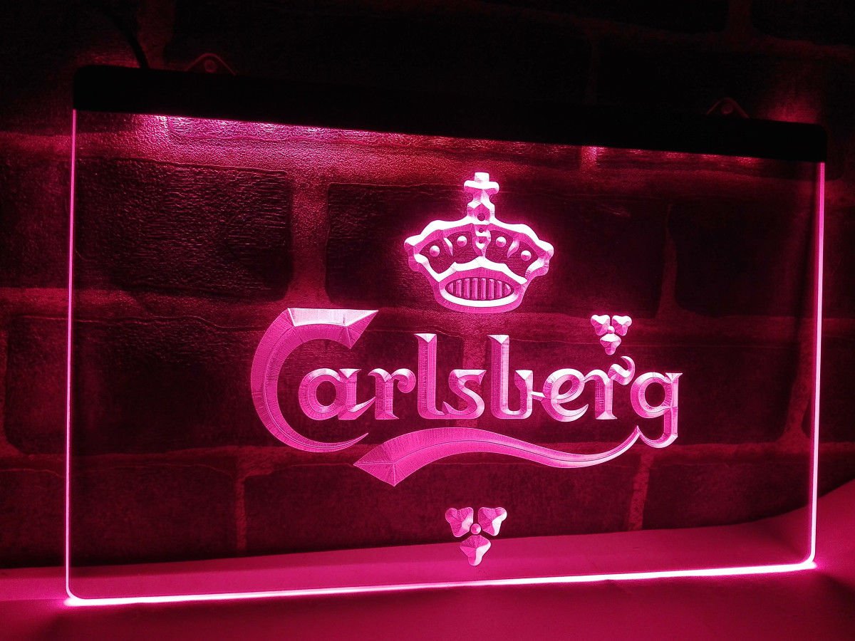 Carlsberg Beer Bar 3D LED Neon Sign Light Bar Pub Club Luminous Display ...