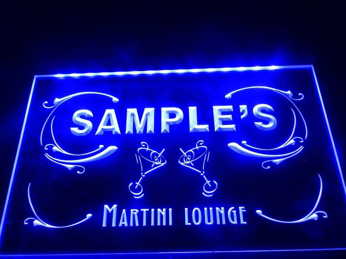 Name Personalized Custom Martini Lounge Cocktails 3D LED Neon Sign ...